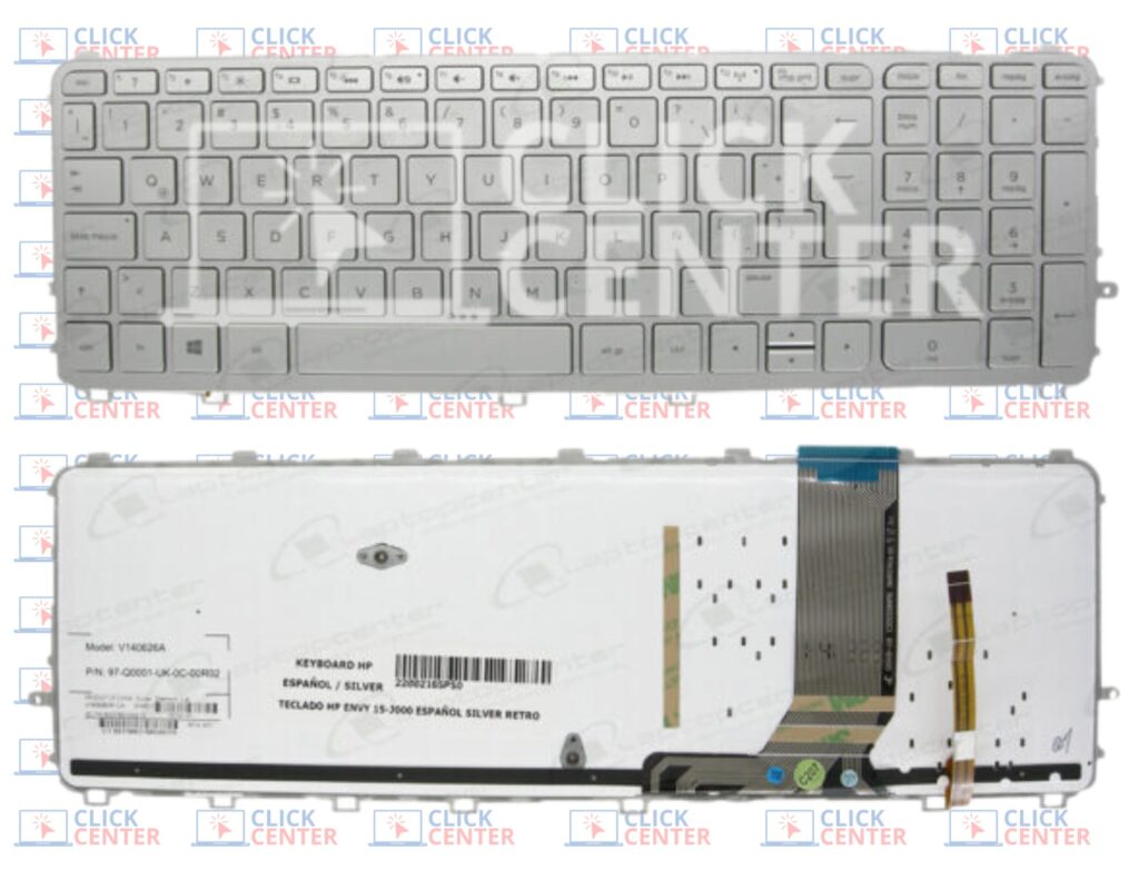 Teclado Hp Envy 15 J000 EspaÑol Silver Click Center