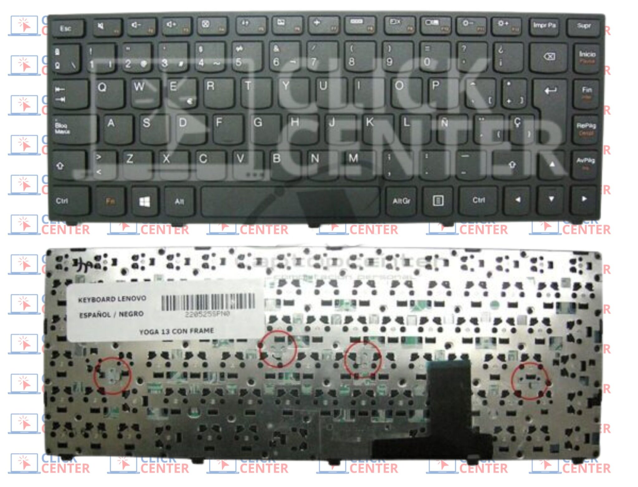 TECLADO LENOVO YOGA 13 CON FRAME NEGRO ESPAÑOL – Click Center